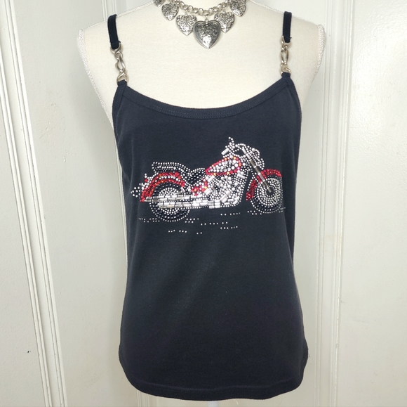Biker Design | Tops | Biker Design Motorcycle Biker Embellished Cami ...